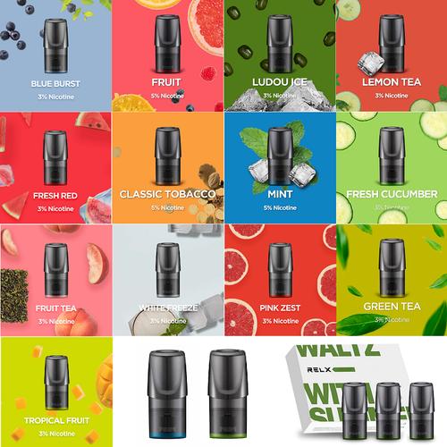 Jual RELX Zero Pods Refill - RELX Vape E-Liquid Flavor Replacement ...
