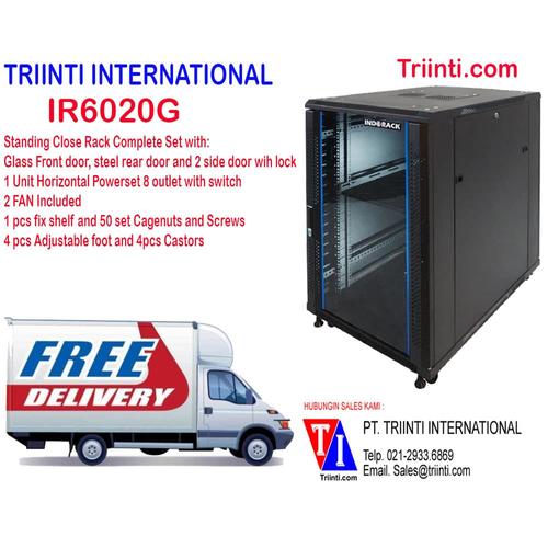 Jual Indorack IR6020G-Standing Close Rack 20U Glass Door - Hitam ...