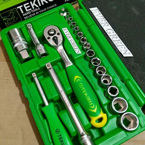Jual TEKIRO KUNCI SHOCK SET 21 pcs Stang Kunci Sok set Rachet dan Mata ...