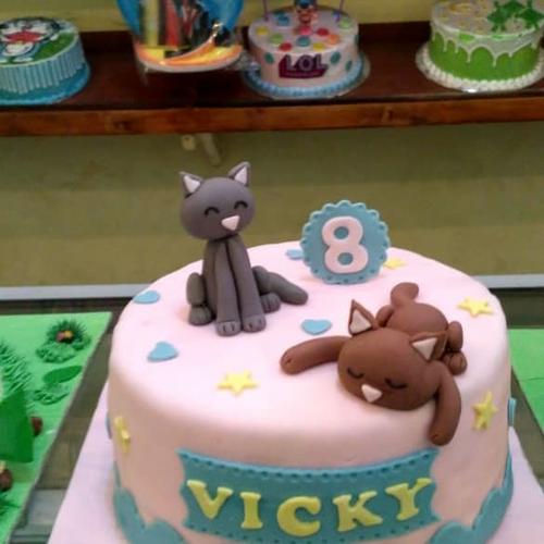Jual kue ultah tema kucing fondant 3D - Jakarta Timur - chars cake shop ...