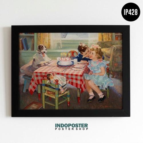 Jual POSTER LUKISAN RETRO CHILDREN FAMILY PAINTING 12R 40X30CM - Kab ...