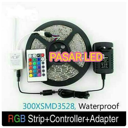 Jual Lampu LED STRIP 3528 SMD 2835 IP44 IP 44 RGB REMOTE ADAPTOR MODUL ...