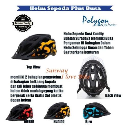 Jual B0014 Helem/ Helm Polygon Sepeda New Desing Ada Lapisan Busa ...
