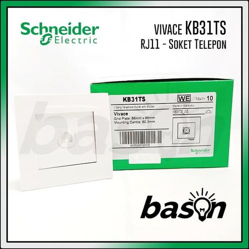 Promo SCHNEIDER Vivace 1 Gang Telephone Outlet - Soket Telepon RJ11 ...