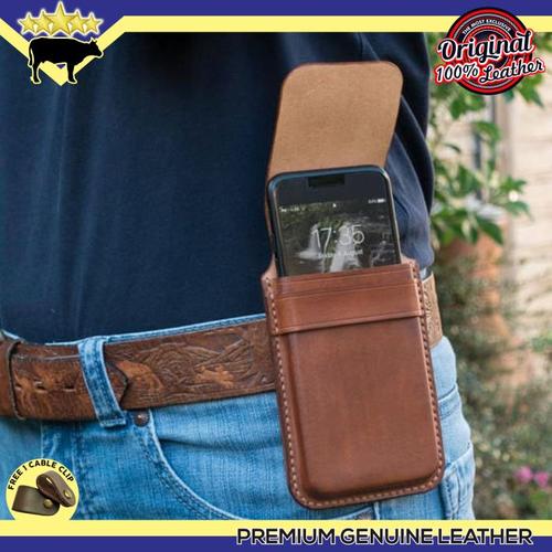 Jual CASING DOMPET GANTUNGAN HP KULIT ASLI HANDMADE WARNA BROWN TAN ...