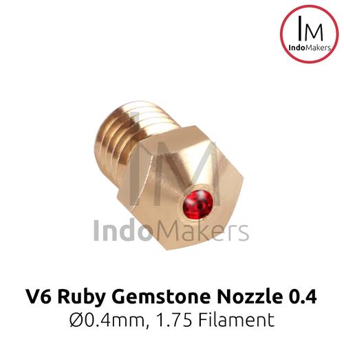 Jual E3D V6 Ruby Gemstone Nozzle High Temperature 0.4mm Diameter - Kota ...