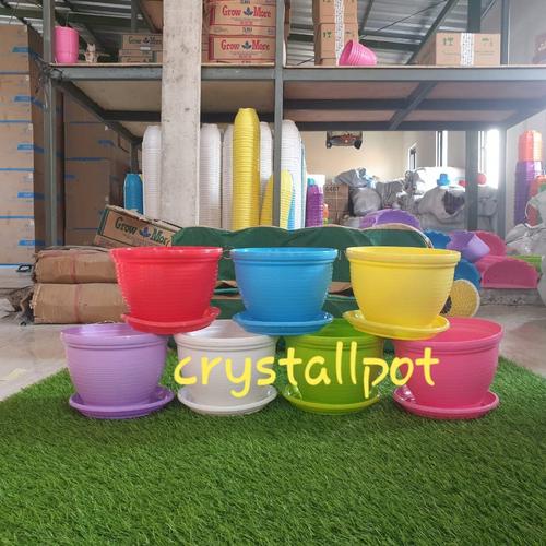 Promo pot bunga lebah warna warni 18cm +tatakan bawah - MERAH MUDA ...
