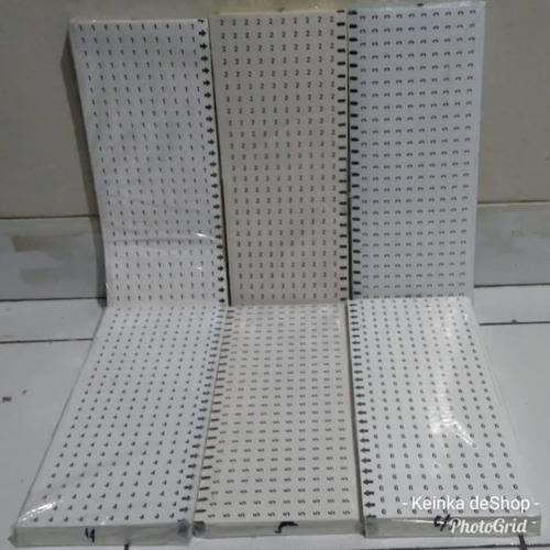 Jual Kertas Tempelan Stiker label ukuran sepatu baju sticker 1 2 3 4 5 ...