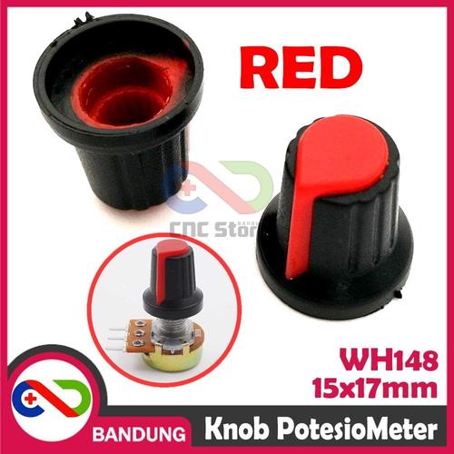 Jual KNOB POTENTIOMETER POTENSIOMETER ROTARY WH148 15X17MM RED MERAH ...