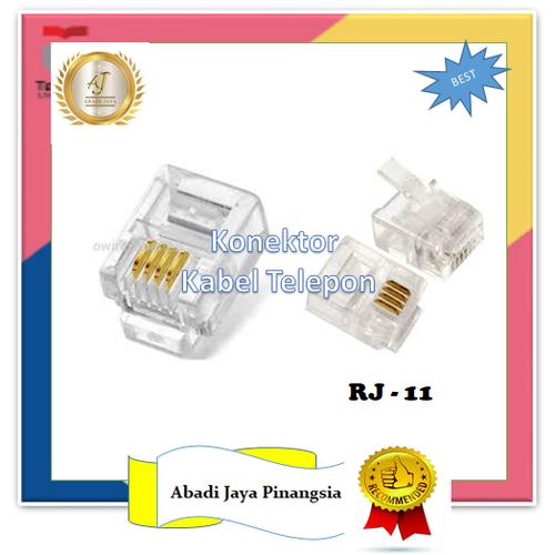 Jual Konektor Kabel Telepon RJ11 isi 50pcs Konektor Line Telepon RJ-11 ...