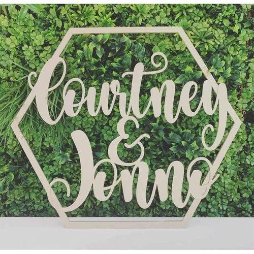 Jual Backdrop Nama Kayu Hexa 6 Sisi Dekorasi Lamaran Tunangan Huruf ...