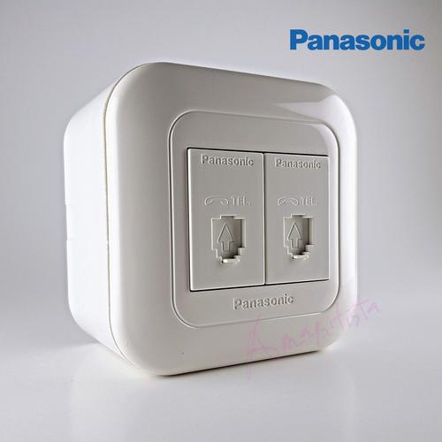Jual Stop Kontak 1gang 2Device isi Double Outlet Telepon Panasonic ...