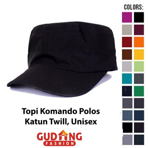Promo Topi Polos Komando / Military Canvas Cap TOP 15 - Hitam - Jakarta ...