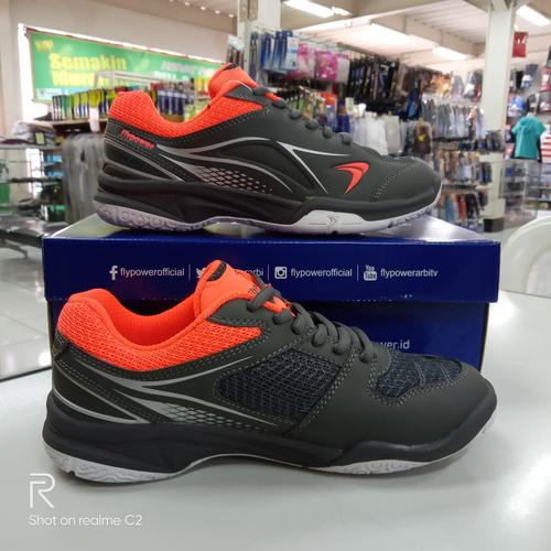 Jual sepatu sapatu badminton bulutangkis flypower Pawon 5 abu grey ...