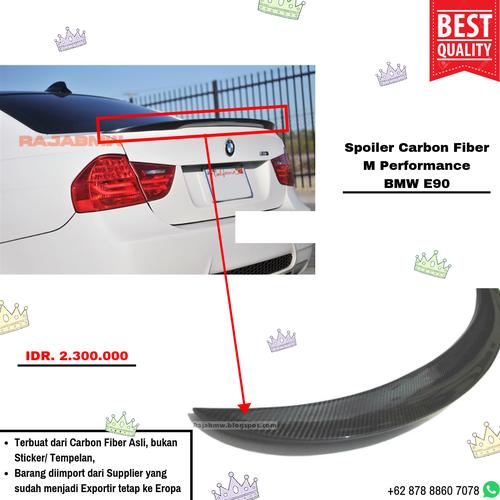 Jual Ducktail / Spoiler Bagasi BMW E90 M Performance Carbon Fiber ...