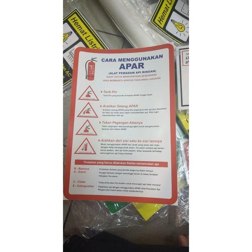 Jual SIGN LABEL STICKER CARA PENGGUNAAN ALAT PEMADAM API RINGAN APAR ...