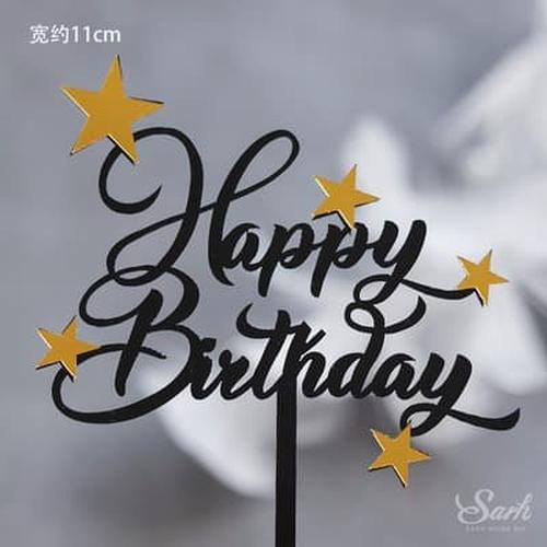 Jual TOPPER HAPPY BIRTHDAY MODEL BINTANG 15X11CM / TOPPER ULANG TAHUN ...