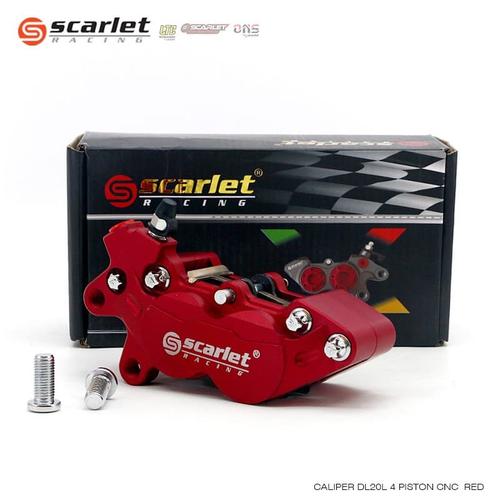 Promo SCARLET RACING Caliper Kaliper Kepala Babi Motor DL20L 4 Piston ...