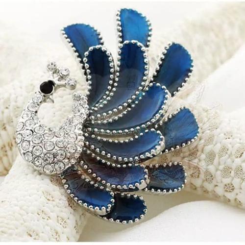 Jual Bros Burung Merak Rhinestone Biru Mewah Untuk Hijab Jilbab Scarf ...