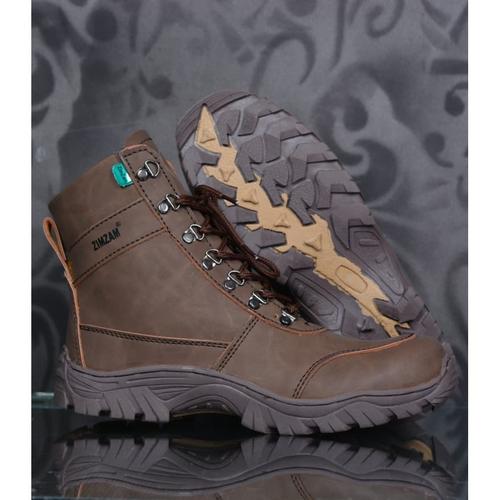 Jual SEPATU SAFETY BOOT PDL ZIMZAM AMAZON COKLAT KULIT ASLI KERJA ...