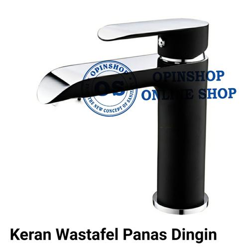 Jual Keran Air Keran Wastafel Panas Dingin Black dan Chrome 22 Cm Brass ...