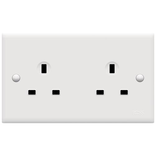 Jual BOSS BT426 13A 250V twin gang BS socket outlet w/ safety shutter ...
