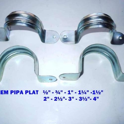 Jual KLEM PIPA PLAT/KLEM OMEGA/CLAMP/KLEM PIPA SENG 1 1/2 INCH/PIPE ...
