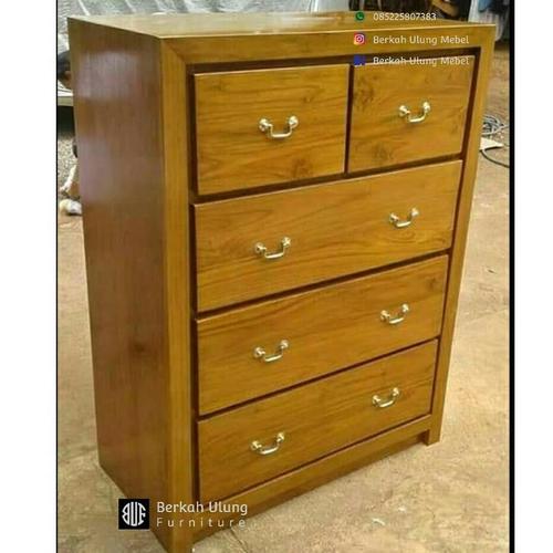 Jual drawer cabinet kayu jati minimalis 5laci storage bufet 5laci kayu ...