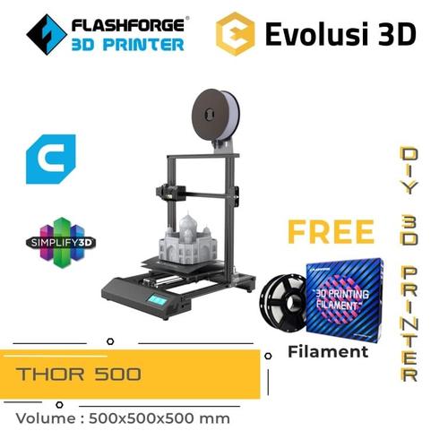 Promo Flashforge Thor 500 DIY Kit 3D Printer / 3D Print / 3D Cicil 0% ...
