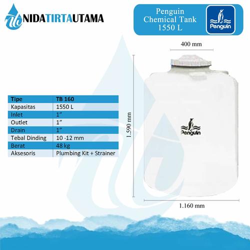 Jual Tangki kimia PE 1500 L / Chemical Tank / Putih / Penguin TB 160 ...