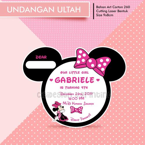 Jual Undangan Ulang Tahun / Ultah Anak Lucu Unik Minnie Mouse - 10x13cm ...