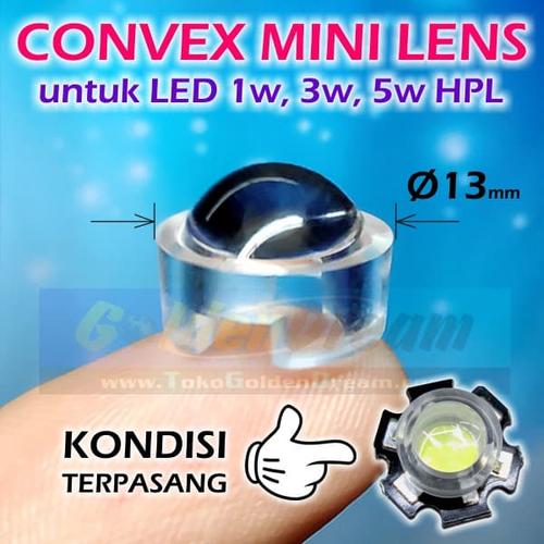 Jual Convex Mini Lens utk LED HPL 1w 3w 5w Lensa Konveks Kecil 13mm ...