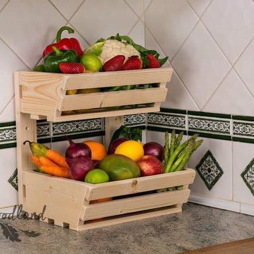 Jual Rak Sayur Buah Minimalis Modern Serbaguna Kayu Solid Kokoh ...