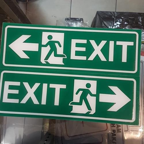 Jual SIGN AKRILIK K3 RAMBU SAFETY EXIT ARAH KANAN ATO KIRI UK 10X30CM ...