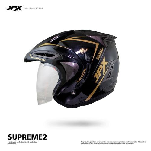 Jual Helm JPX Supreme2 Solid Black Metallic/Gold Size L - Kab ...