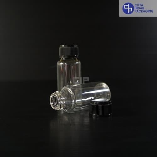 Jual BOTOL KACA 20 ML BENING - TUTUP ULIR HITAM - Kota Bekasi - cipta ...