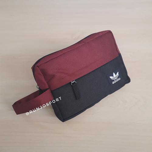 Jual HandBag Sport Pouch Hand Bag Maroon Hitam Adidas - MAROON HITAM ...