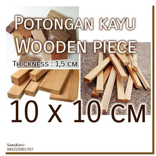 Jual Wooden piece 10x10 cm Potonga kayu bahan craft dekorasi Rustic ...
