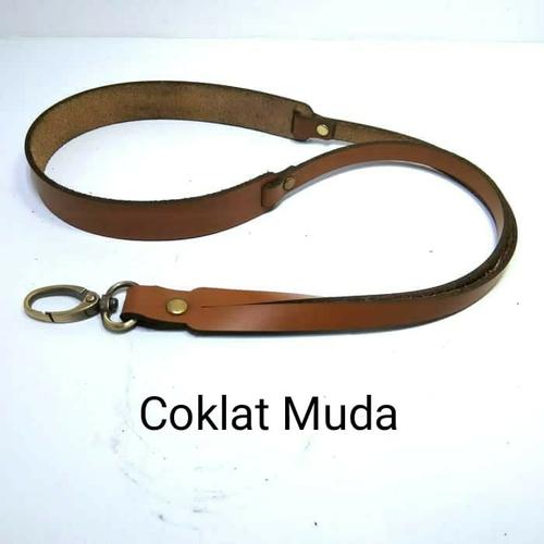 Jual Tali ID Card Kulit - Name tag - lanyard - Coklat Muda - Kab. Garut ...