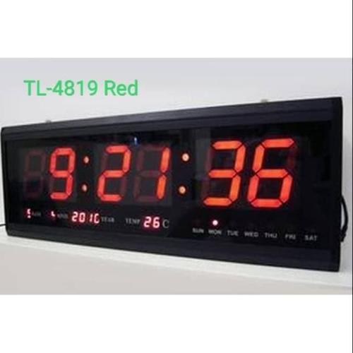 Jual jam digital dinding digital LED MERAH TL-4819 SIZE JUMBO - Jakarta ...