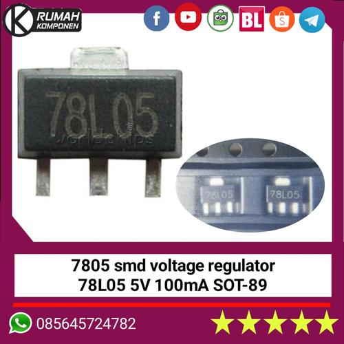 Jual 7805 smd voltage regulator 78L05 5V 100mA SOT-89 5 volt arduino robot - Kab. Malang - Rumah ...