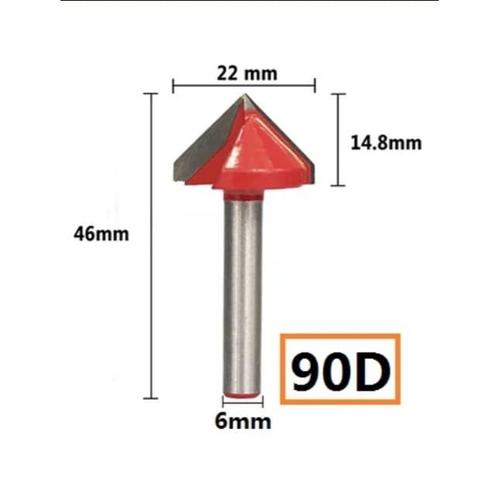Jual Mata Router CNC Engraving V Groove 6mmx22mm 90derajat - Kab ...