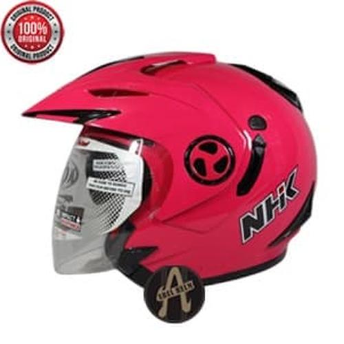 Jual HELM// HELM NHK AVIATOR SOLID POLOS// PINK MAGENTA// NHK ORIGINAL ...