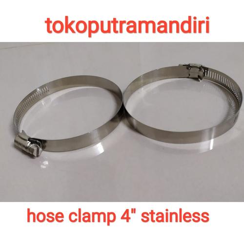 Jual HOSE CLAMP 4"STAINLESS STEEL/ KLEM SLANG 4" STAINLESS STEEL ...
