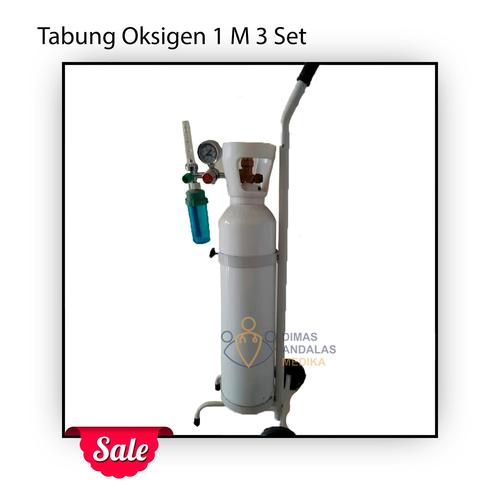 Jual Tabung Oksigen 1 M 3 Set (Tabung+Trolly+Regulator+Selang+Masker ...