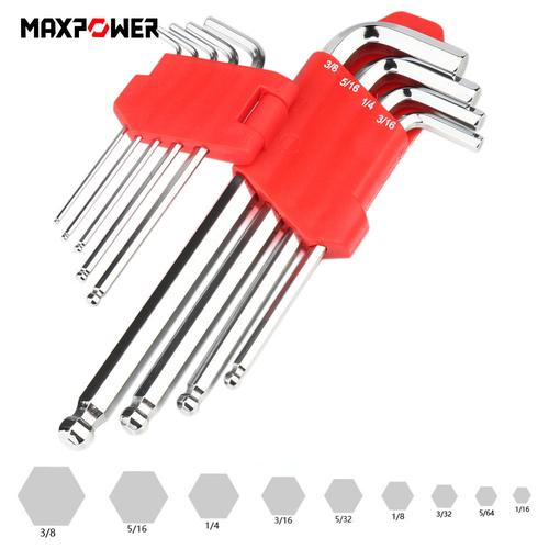 Jual 9pcs 116 38 inch Crv Ball Point Hex Allen Key Set Wrench Cycling ...