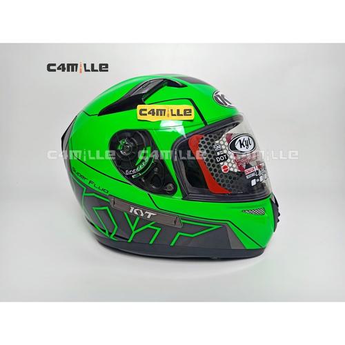 Jual HELM KYT K2 RIDER #1 SUPER FLUO ED GREEN FLUO DOUBLE VISOR FULL ...