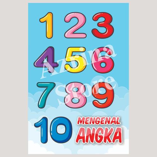 Jual [BIG SIZE] Poster Edukasi anak TK / Paud - Belajar angka 1 sampai ...