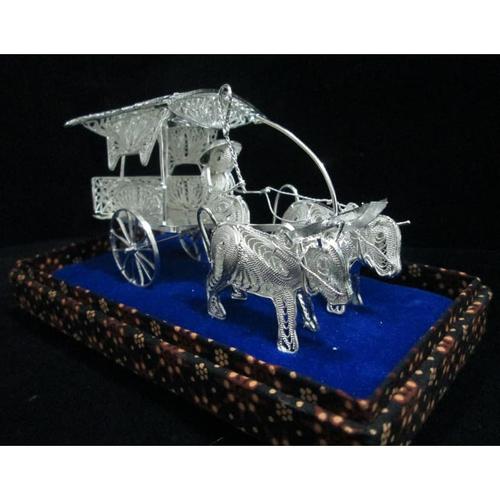 Jual Miniatur Pedati 2 Sapi Silver Plated khas Kerajinan Kotagede Yogya ...