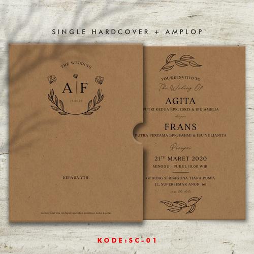 Jual cetak undangan pernikahan rustic unik murah single hardcover ...